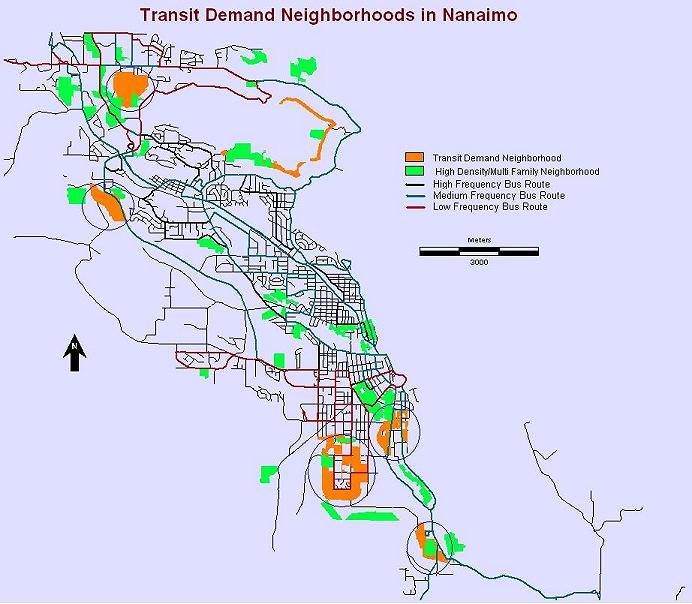 Locating Transit demand Neighborhoods in Nanaimo, BC