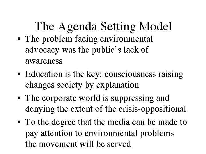 The Agenda Setting Model