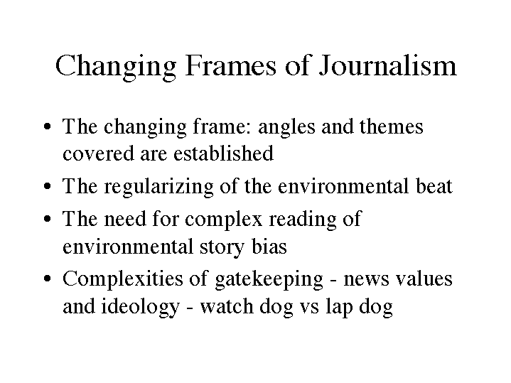 Changing Frames of Journalism