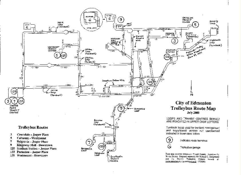 Trolleybus route and overhead maps