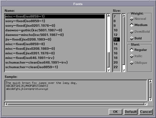 Customizing the SAS Windowing Environment : Customizing Fonts