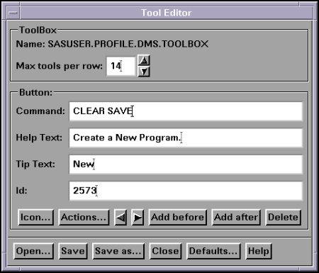 Customizing the SAS Windowing Environment : Using the SAS ToolBox