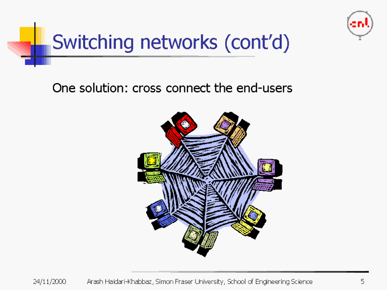 Switching networks (cont’d)