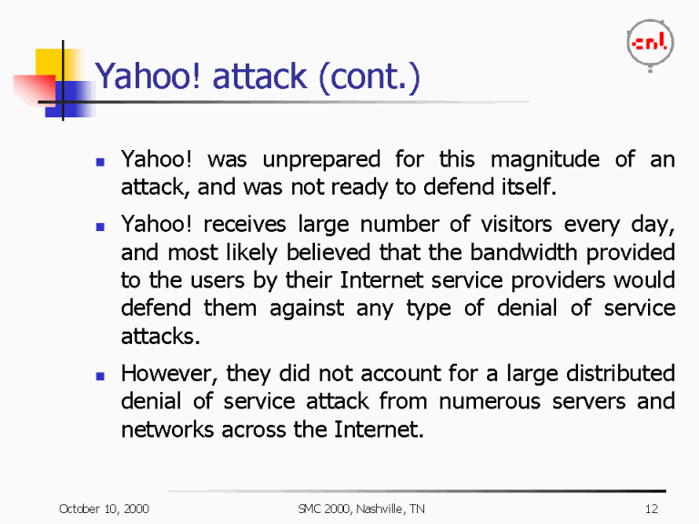 Yahoo! attack (cont.)